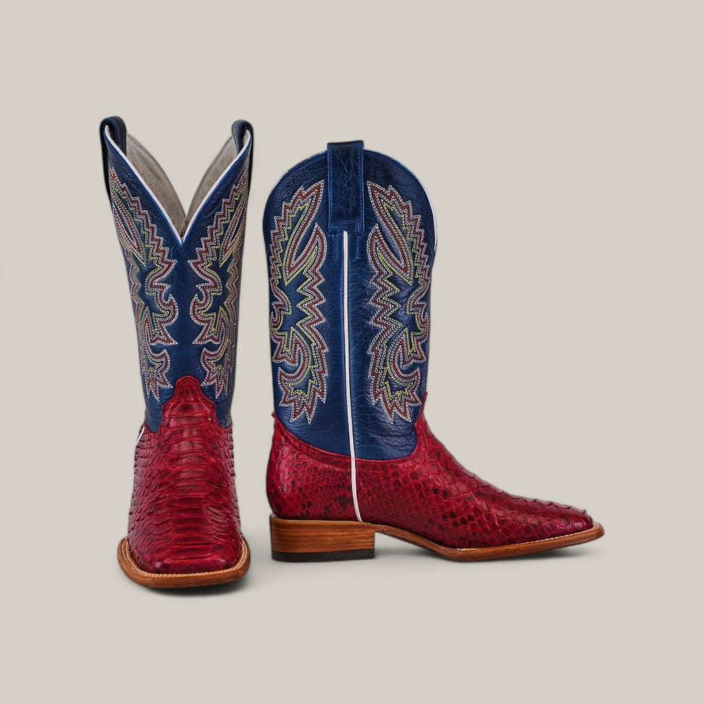 Braxton Python Boots - Ruby - Square Toe – Gomez Western Wear