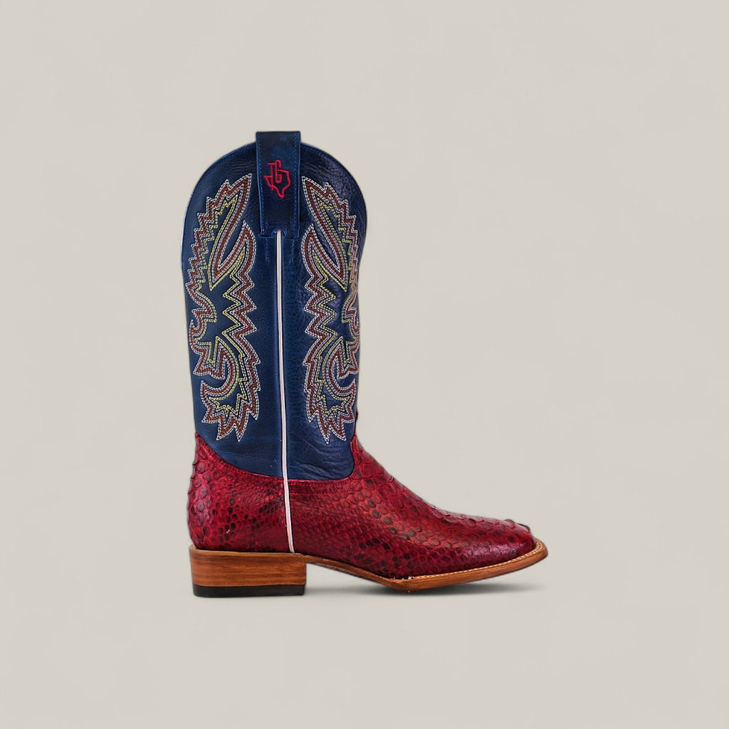 Braxton Python Boots - Ruby - Square Toe – Gomez Western Wear