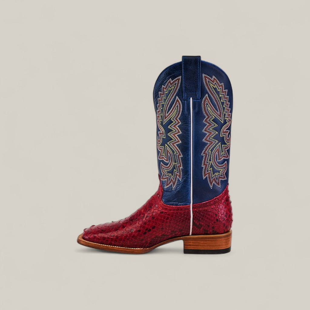 Braxton Python Boots - Ruby - Square Toe – Gomez Western Wear