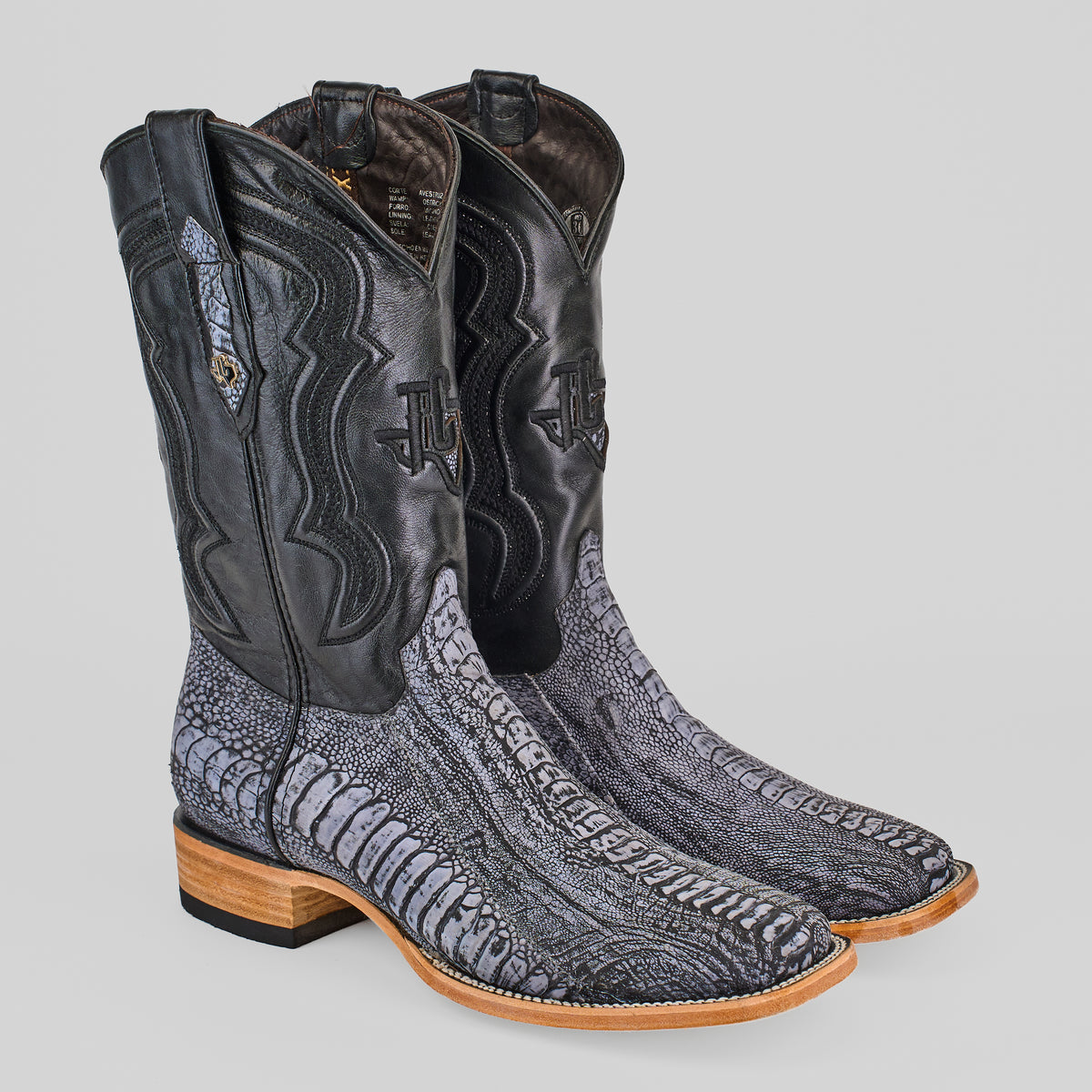Austin Leg Blue Jean Men’s Cowboy Boots in Exotic Ostrich Leather ...