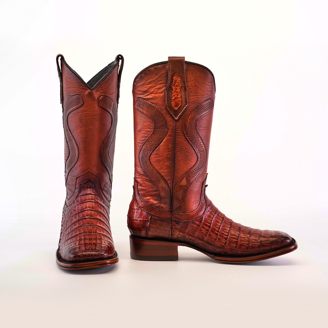 Exotic Caiman Belly Tail - Diamond - Brandy - Square Toe – Gomez ...